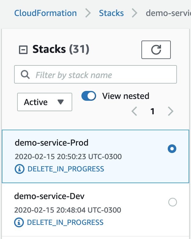 Remove The Environment Stacks Aws Serverless Application Catalog Workshop